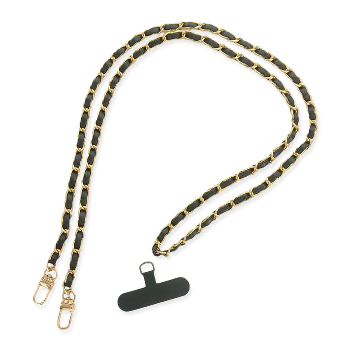 Long Vegan Leather Phone Chain - Black – BLUE TAYLOR