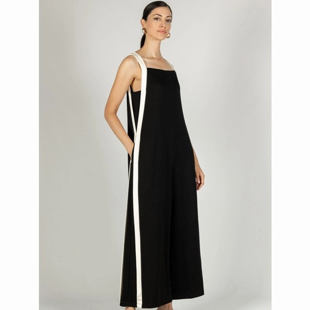Scuba Modal Contrast Stripe Jumpsuit – Blue Taylor