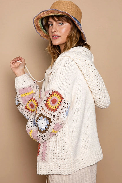 POL - Raglan Granny Square Pattern Sweater – BLUE TAYLOR